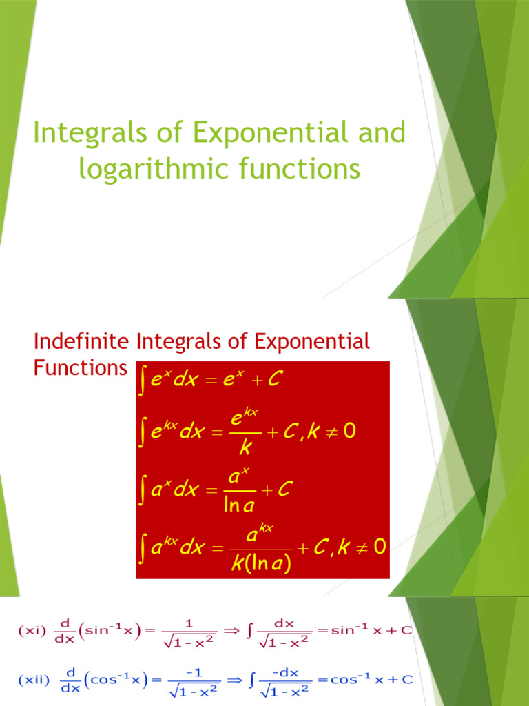 Exponential and Logarithmic Integrals | PDF | Calculus | Combinatorics