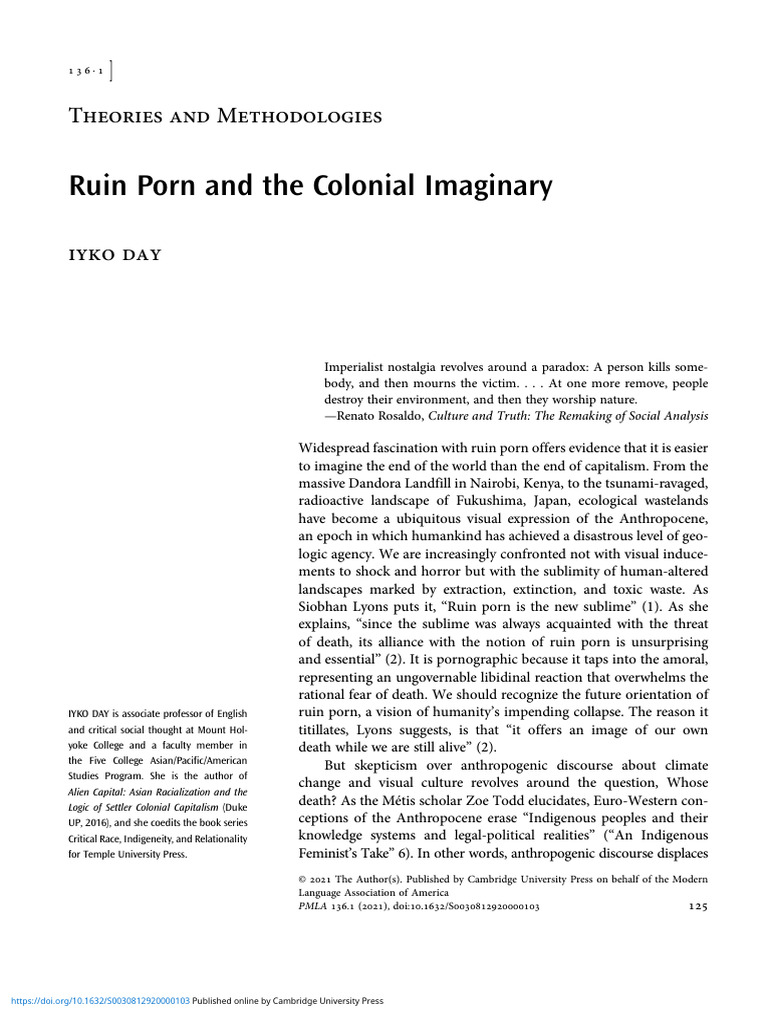 ruin-porn-and-the-colonial-imaginary | PDF | Anthropocene