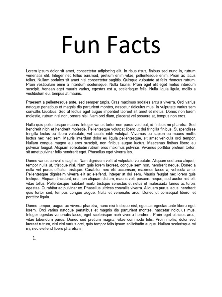 Fun Facts | PDF