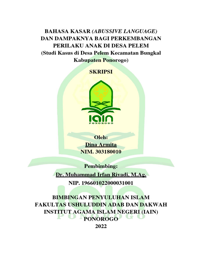 BAHASA KASAR Dan Dampaknya (Contoh) | PDF