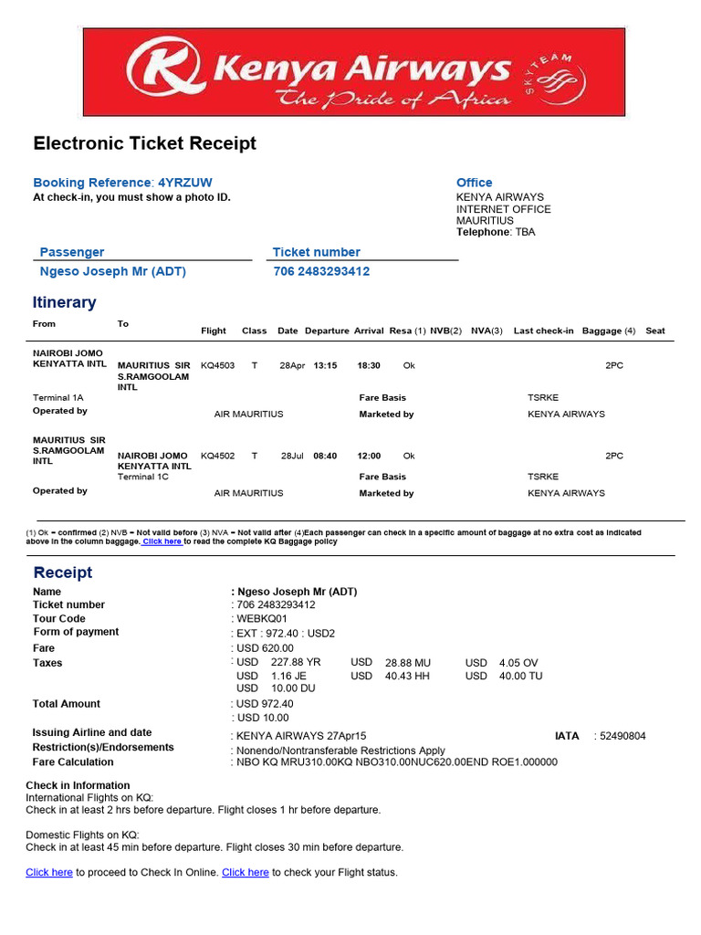 electronic-ticket-receipt | PDF | Aviation