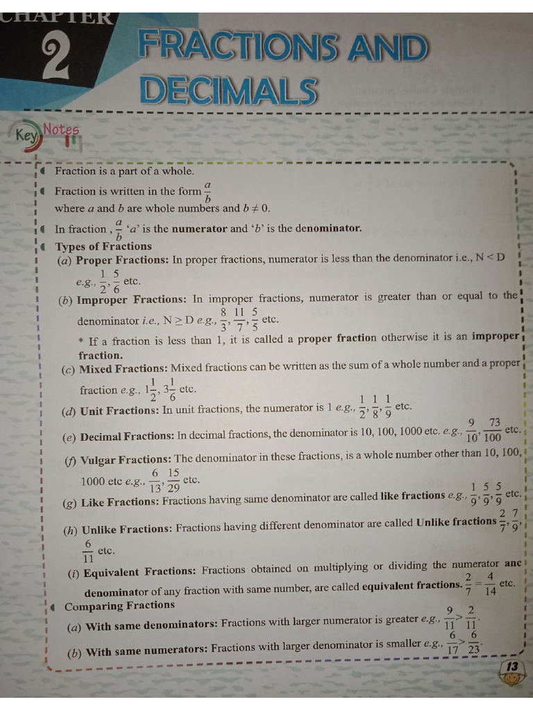 Chapter 2 (Fraction and Decimal Worksheet) | PDF