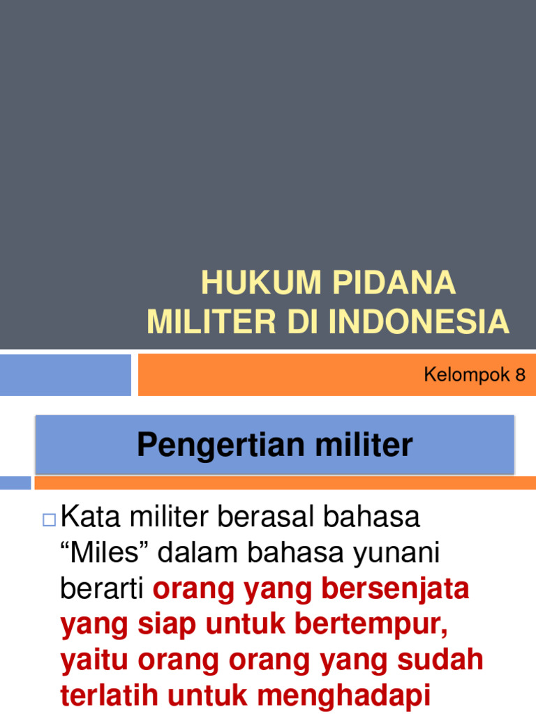Hukum Pidana Militer di Indonesia | PDF