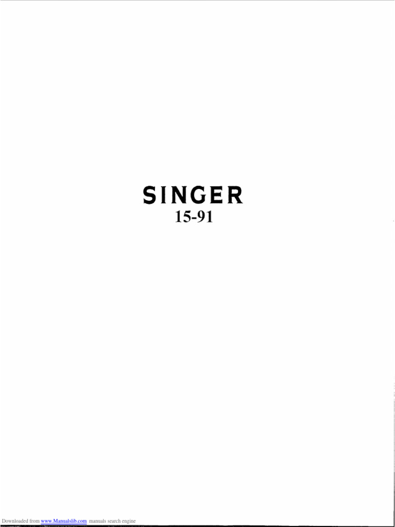 Singer 15-91 Service Manual | PDF