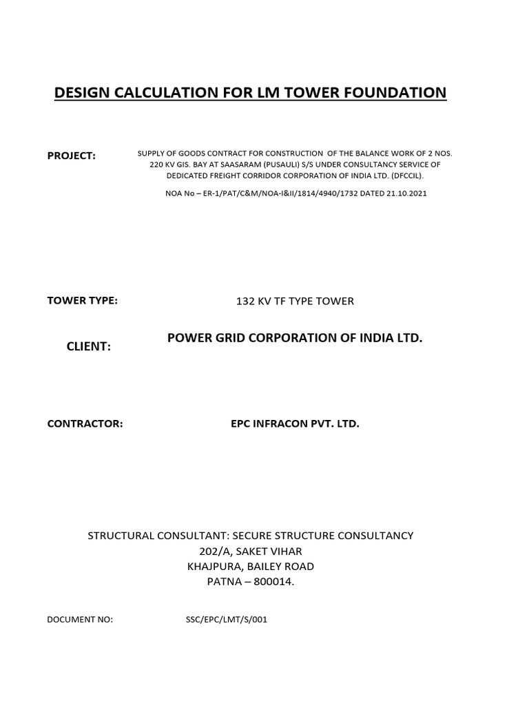 Design Report For LM Tower FDN Design - 251023 | PDF | Physical ...