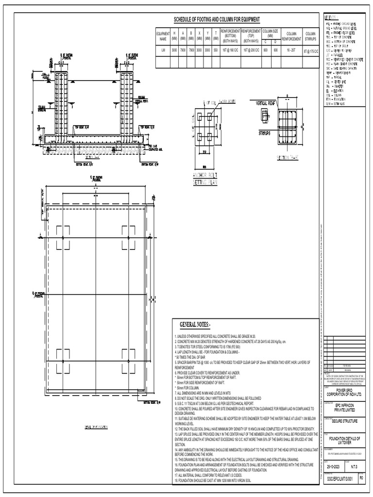 LM Tower - FDN - DWG - Pgcil - 271023 | PDF | Foundation (Engineering ...