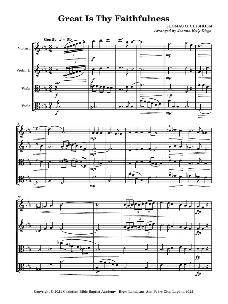 Great is Thy Faithfulness (Full Score) - arr. Kelly Diego | PDF ...