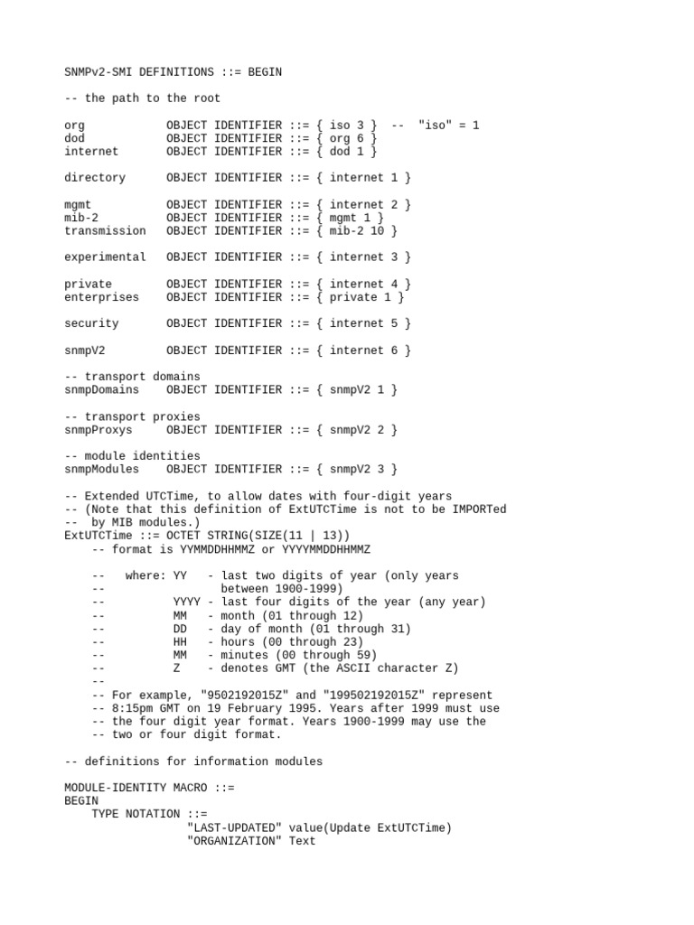 Snmpv2 Smi | PDF | Integer (Computer Science) | String (Computer Science)