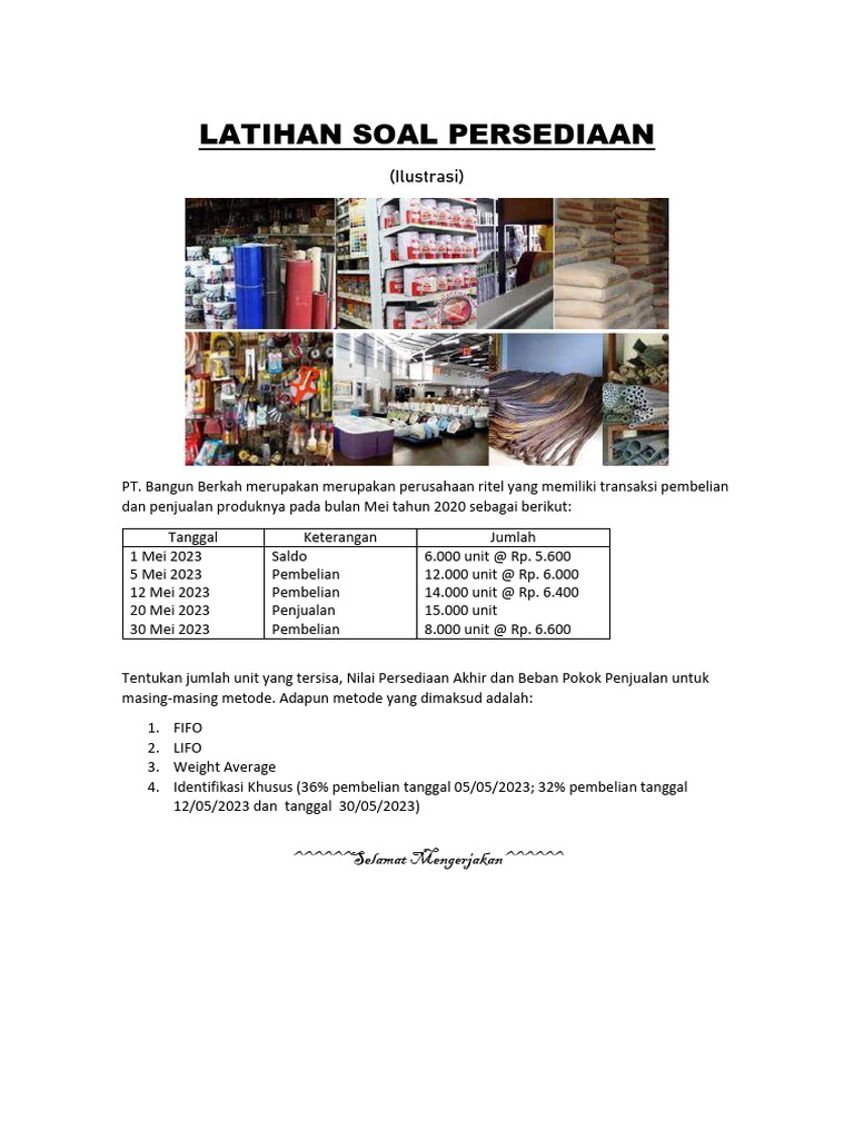 Latihan Soal Persediaan 2024 | PDF