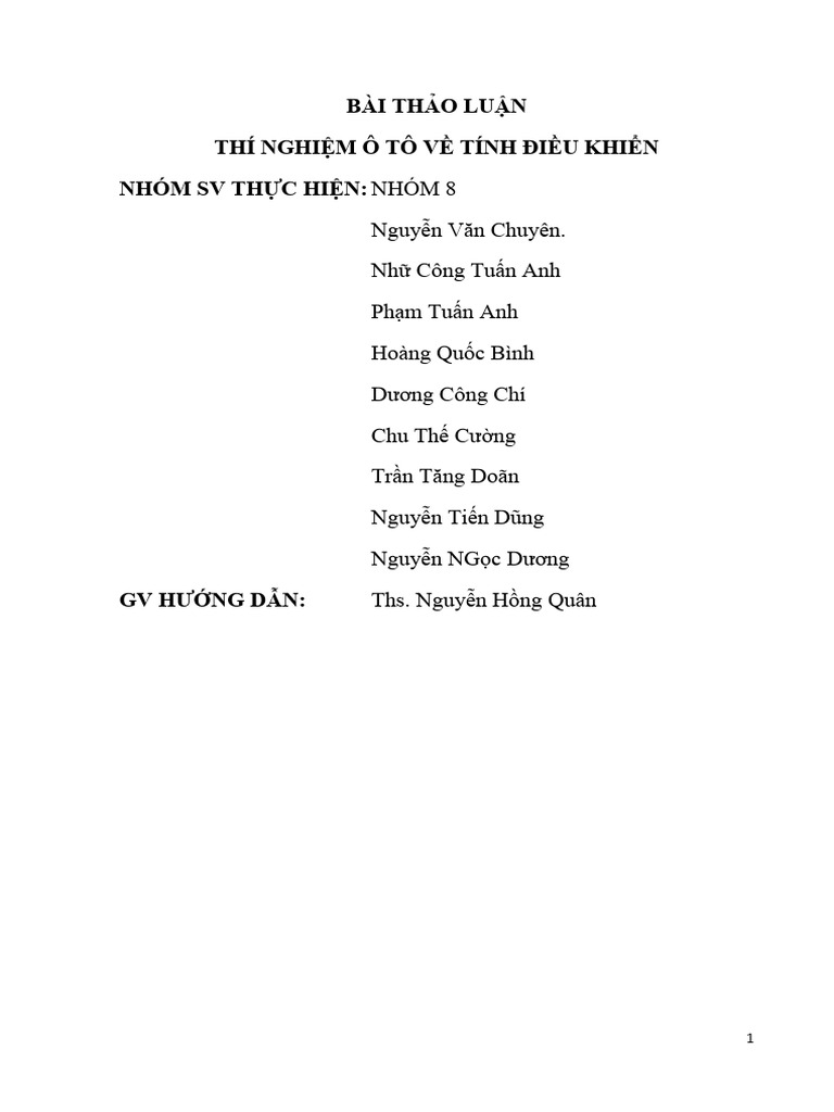 Bai Thi Nghim HT Lai o To | PDF