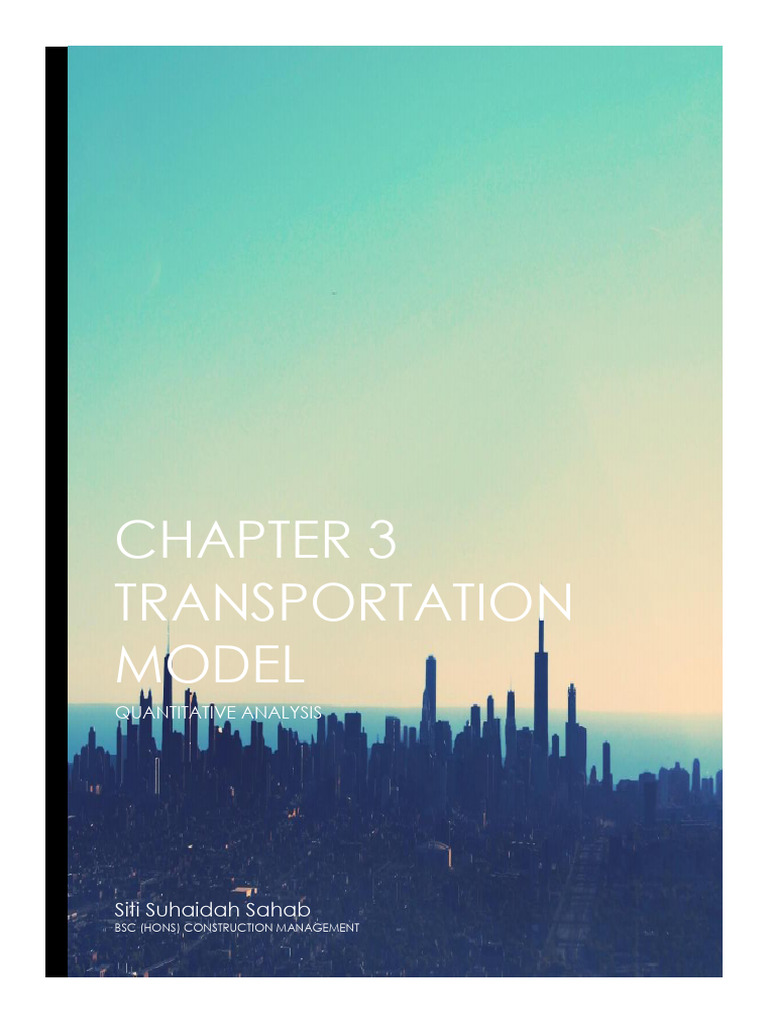 Chapter 3 Transportation | PDF | Mathematical Optimization | Applied ...