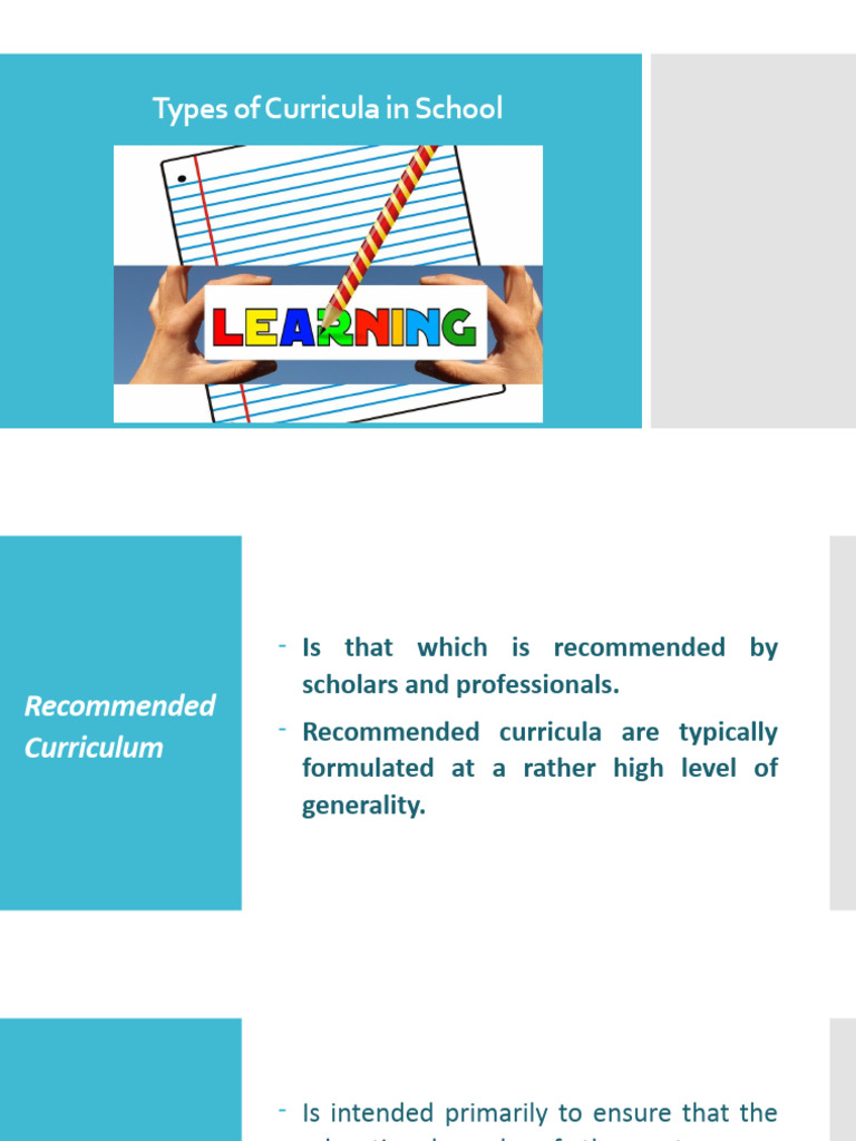 7 Types of Curricula | PDF | Curriculum | Behavior Modification