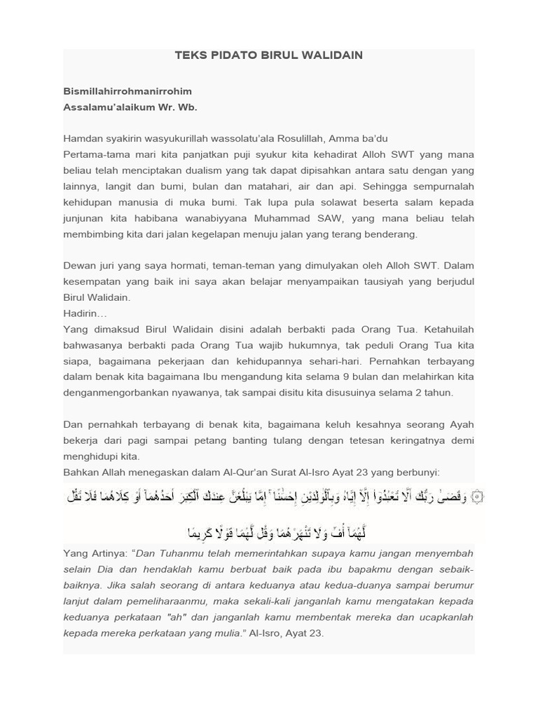 Birul Walidain: Berbakti pada Orang Tua | PDF | Filsafat | Agama ...