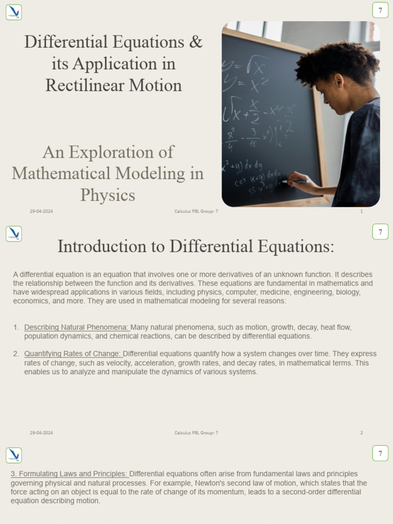 Calculus PBL PPT Group 7 | PDF | Differential Equations | Gravity