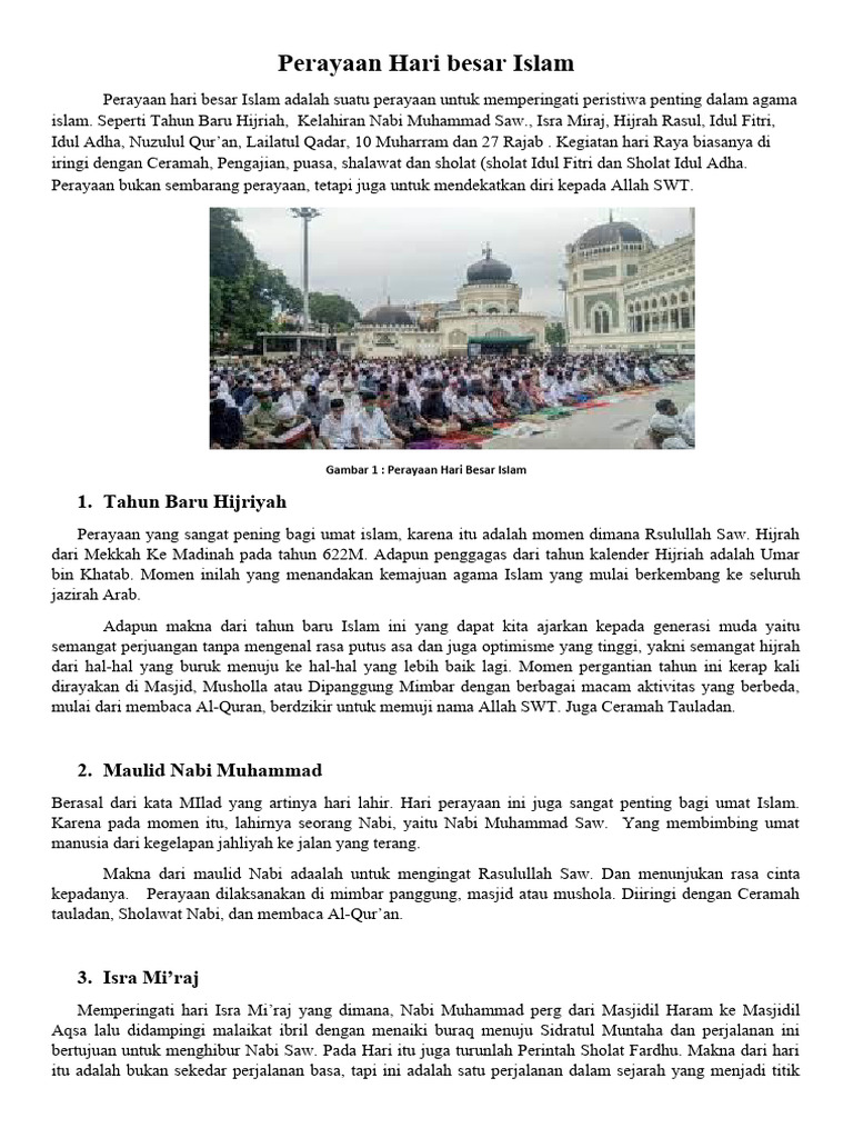 Perayaan Hari Besar Islam | PDF | Agama & Spiritualitas