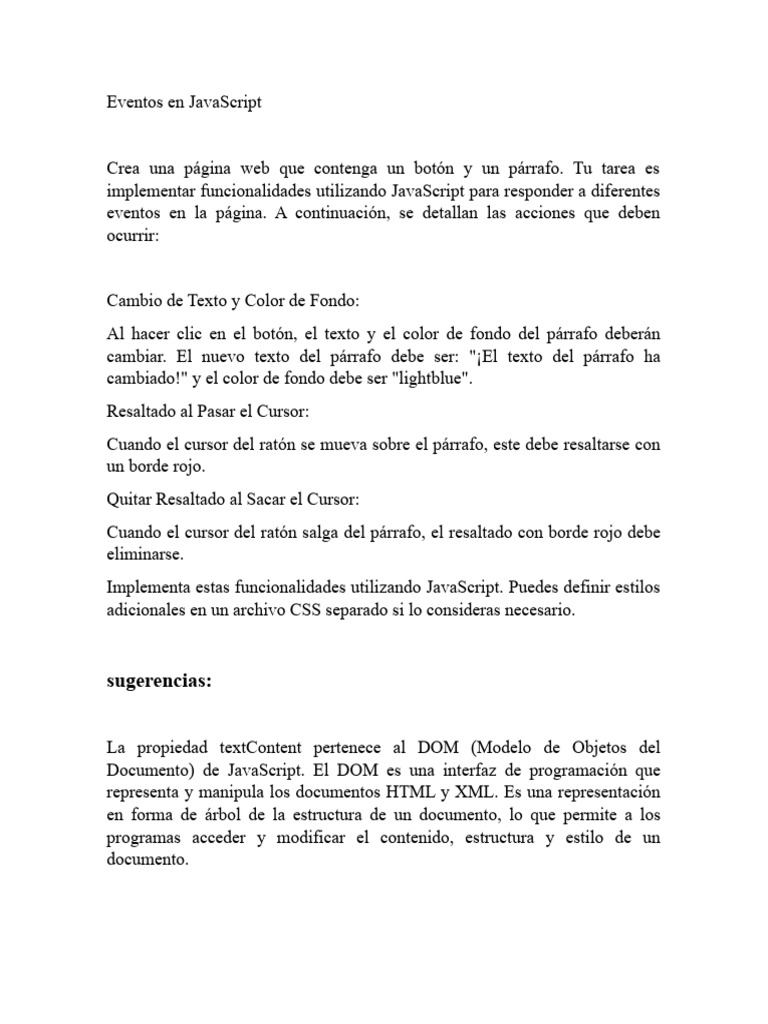 Ejercicio de Aplicacion A Eventos en Js TPS38 | PDF | Modelo de objeto de documento | Script Java