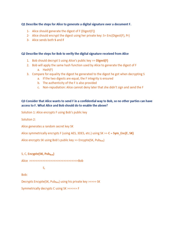 Digital Signature and Encryption Process | PDF