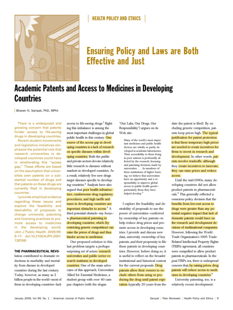 Ensuring Policy and Laws Are Both Effective and Just Academic Patents ...