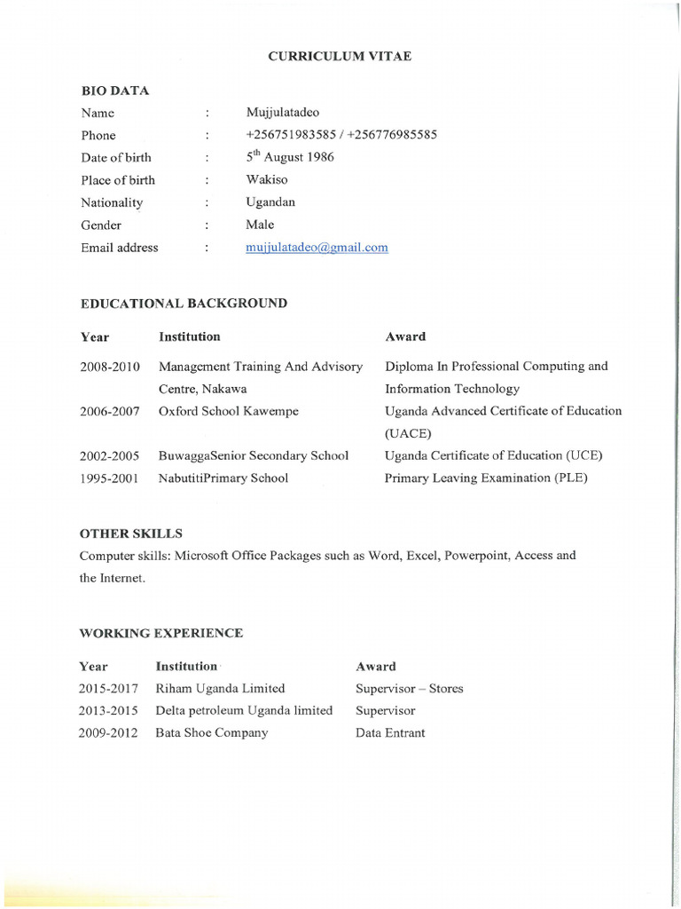 CV & Academic Document | PDF