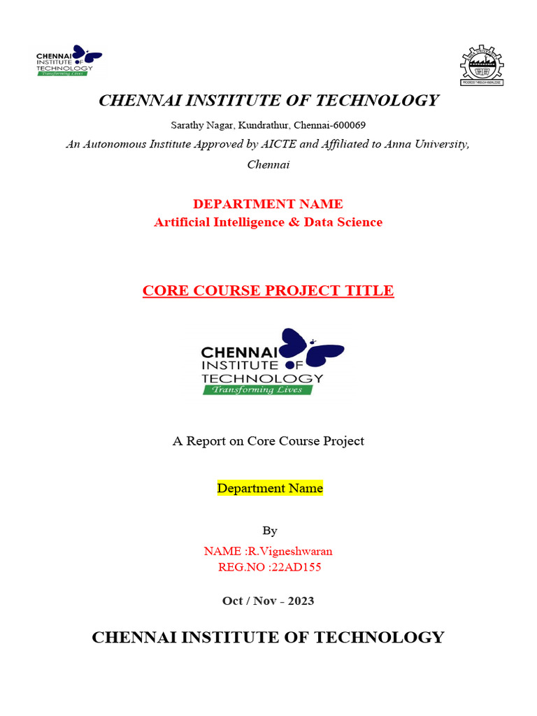 CORE COURSE PROJECT - Report - Format - For - All - Department | PDF ...