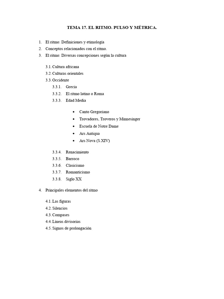 Tema 17 | PDF | Ritmo | Composiciones Musicales