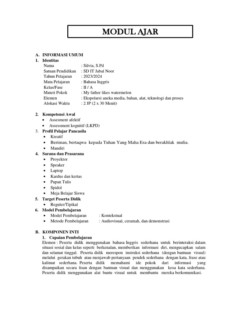 Modul English Supervisi | PDF