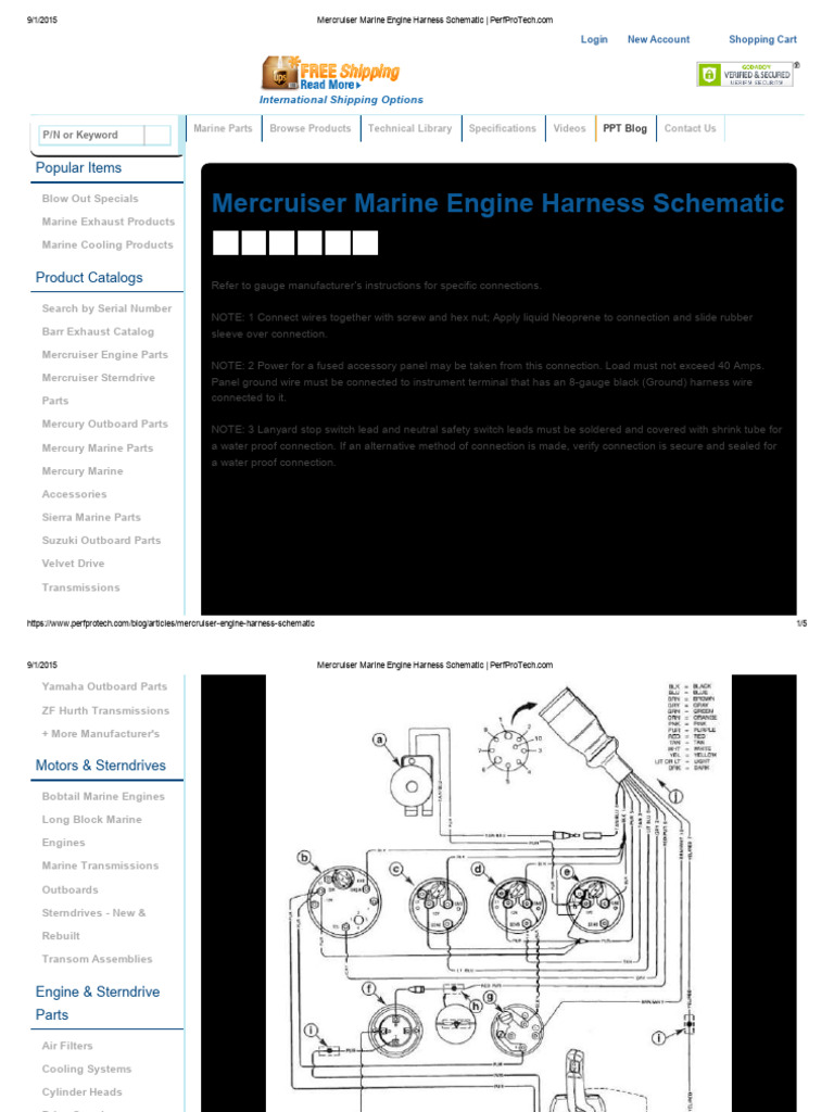 Mercruiser Marine Engine Harness Schematic - PerfProTech | PDF | Engines | Vehicles