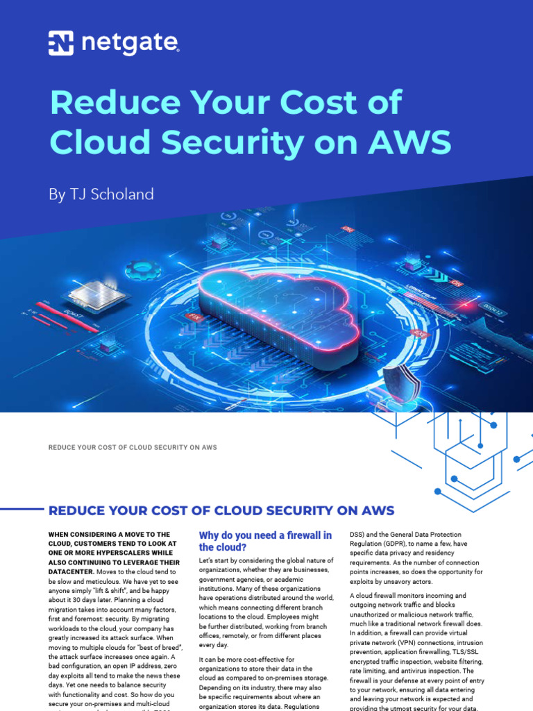 Reduce Your Cost of Cloud Security On AWS | Download Free PDF | Cloud Computing | Security