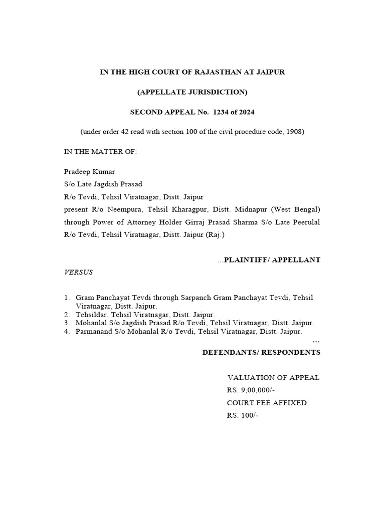 Second Appeal | PDF | Lawsuit | Appeal