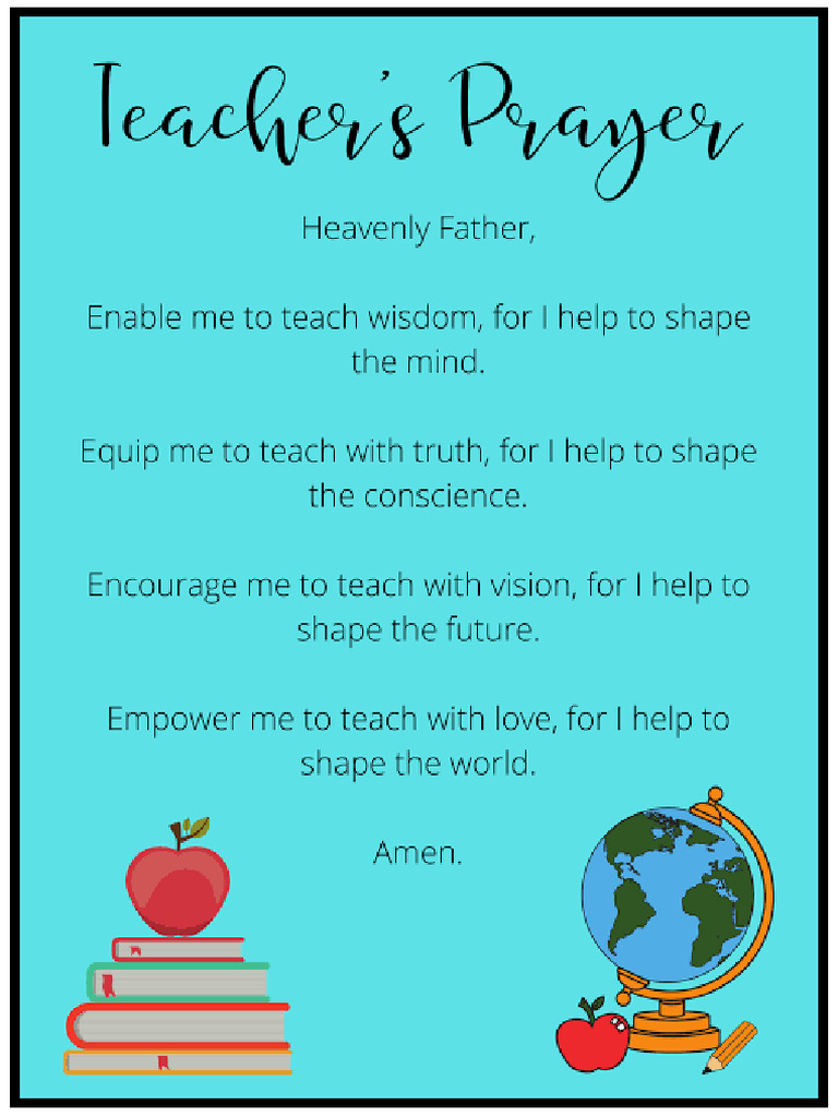 Teachers Prayer A4 - 2 | PDF