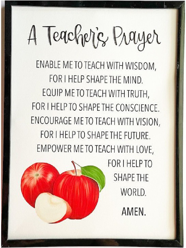 Teachers Prayer A4 | PDF
