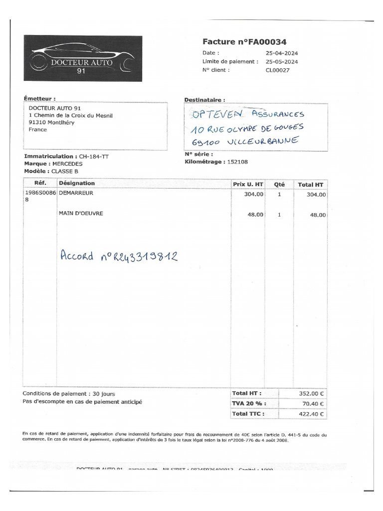 Facture Opteven | PDF