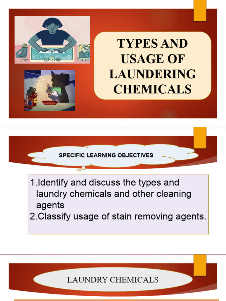 Lesson 1.2 Types and Usage of Laundering Chemicals | PDF | Bleach ...