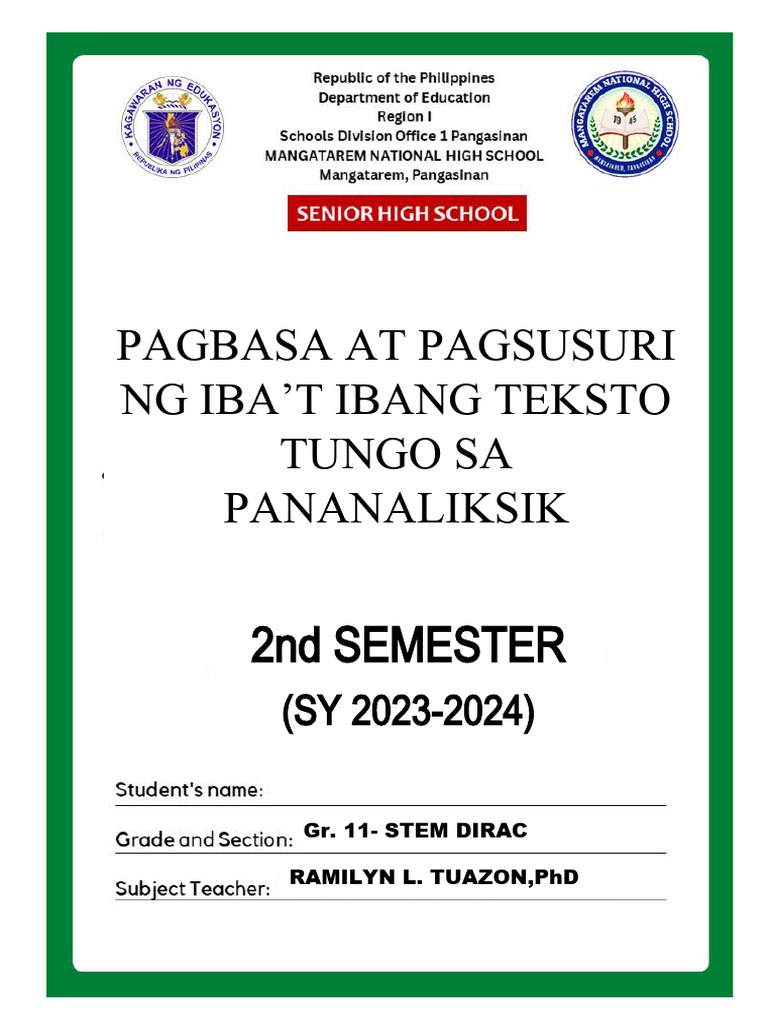 DIRAC FRONT-PAGE Portfolio PAGBASA-2 | PDF