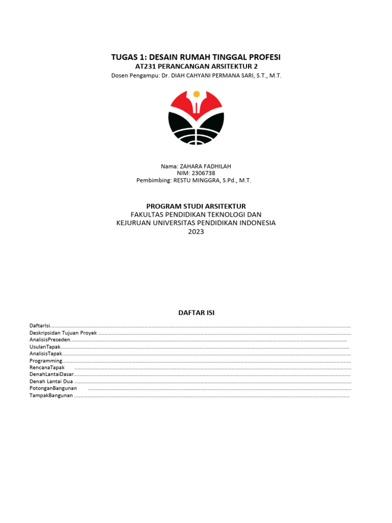 Desain Rumah Tinggal Profesi Pelukis | PDF