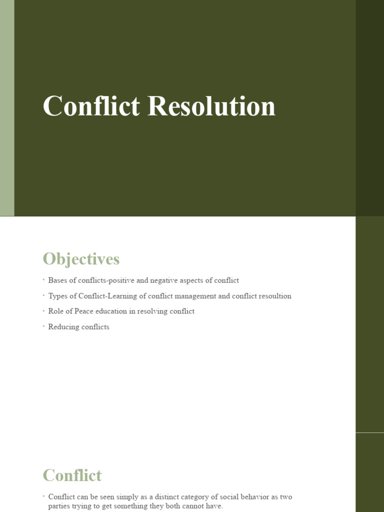 Conflict Resolution (2) 3 | PDF | Conflict (Process) | Conflict Resolution