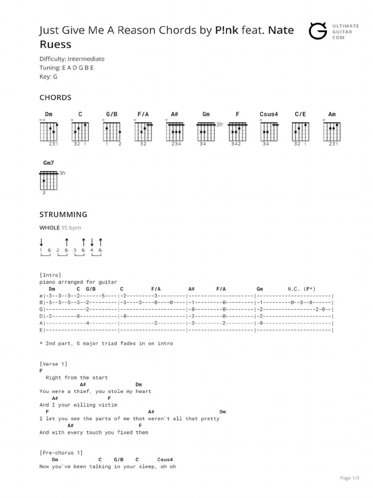 Just Give Me A Reason Chords | PDF