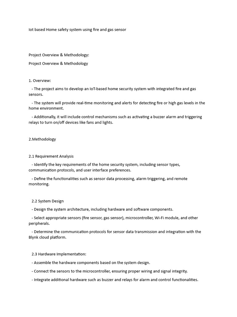 Iot Based Home Safety System Using Fire And Gas Sensor Pdf Security