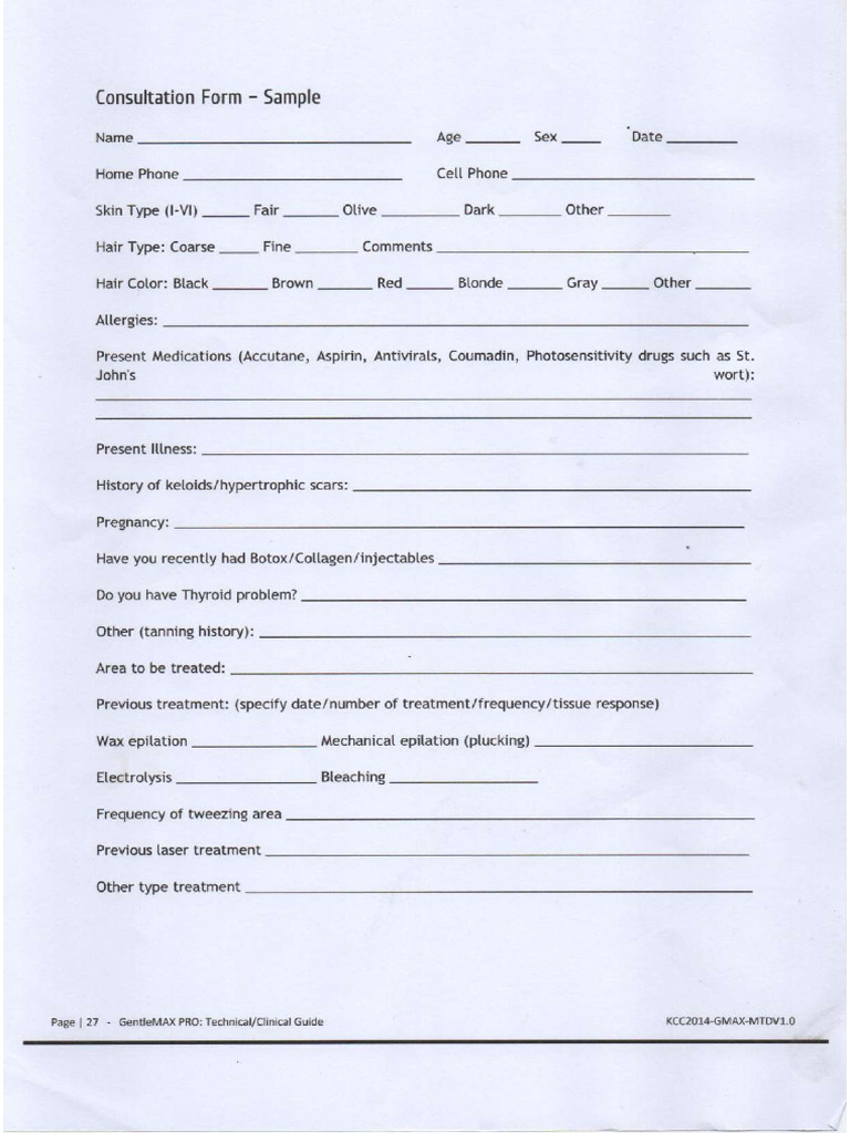 Laser Consulation Form | PDF