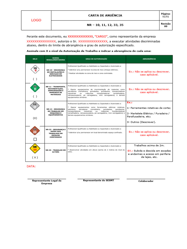 Carta de Anuência - Modelo - 2 | PDF
