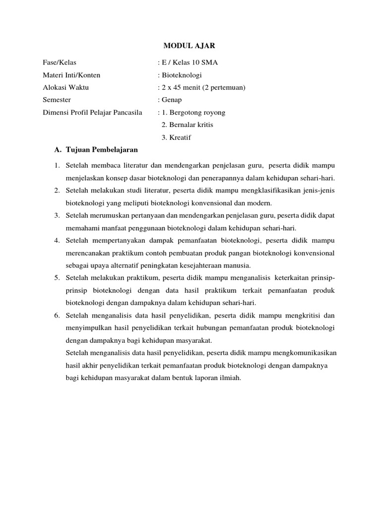 Modul Ajar PBL | PDF Modul Ajar PBL | PDF