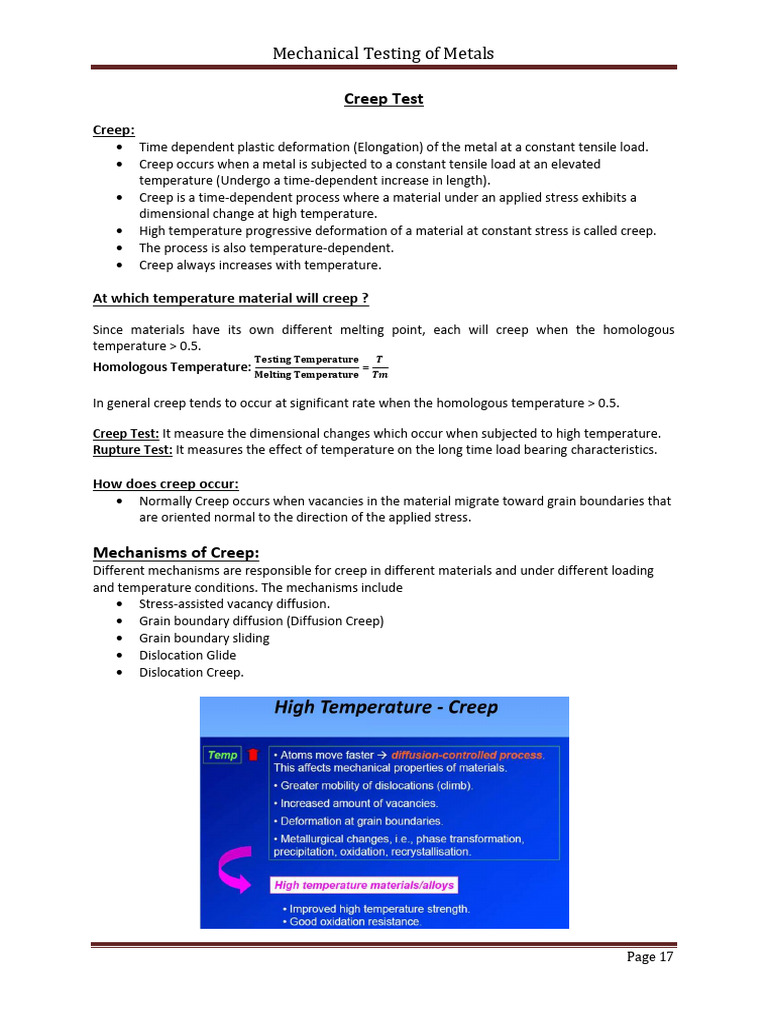 Creep Testing | PDF | Creep (Deformation) | Deformation (Engineering)