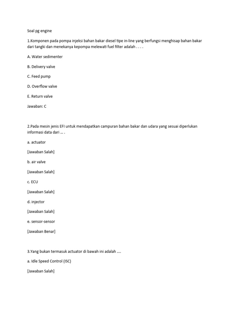 M. Dimas Soal PG Engine-WPS Office | PDF