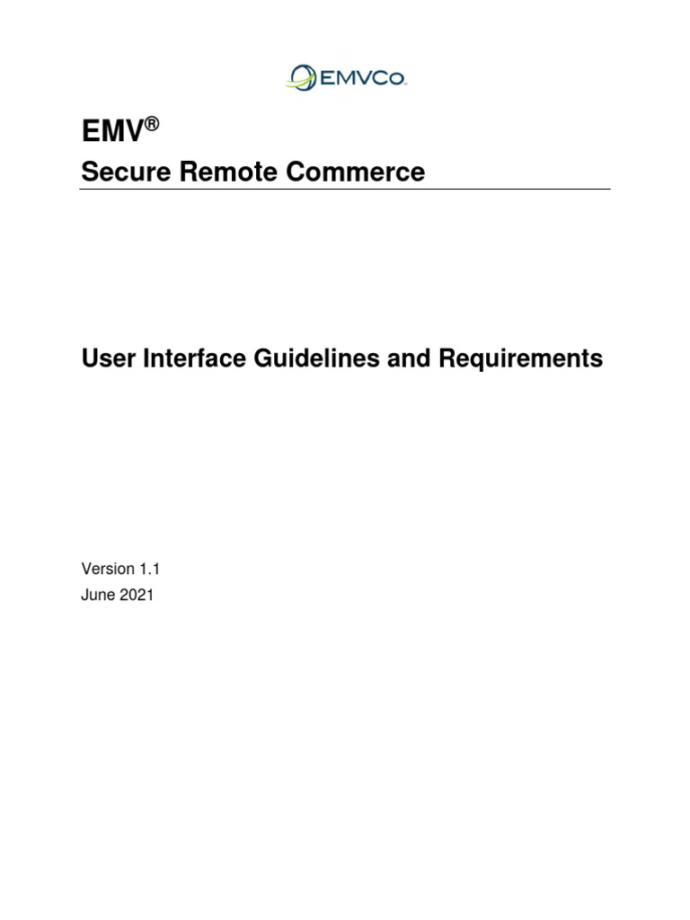 EMVCo Secure Remote Commerce Specifications UI Guidelines and ...