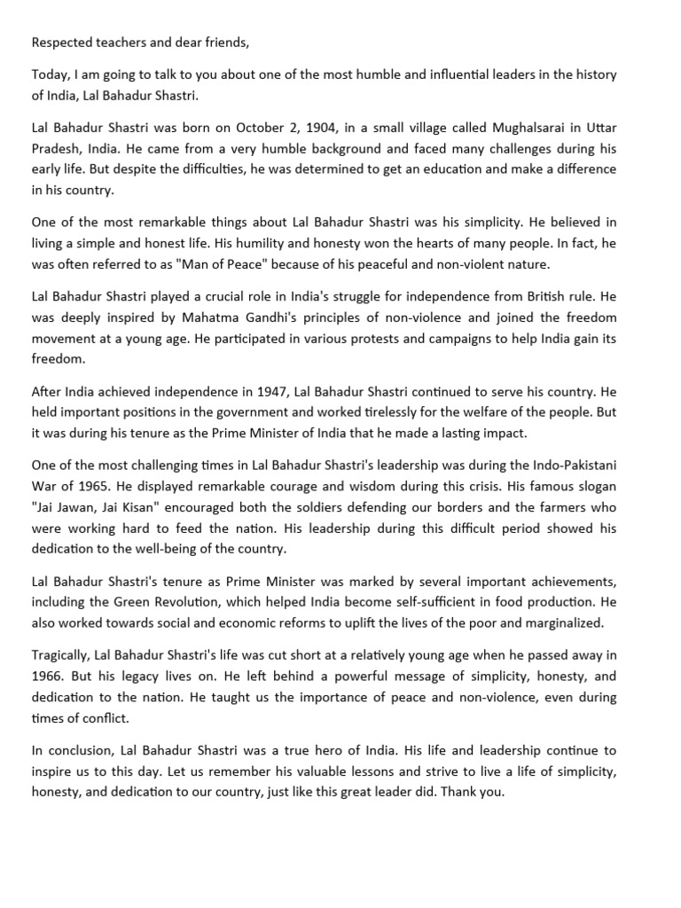 Lal Speech | PDF | Humility