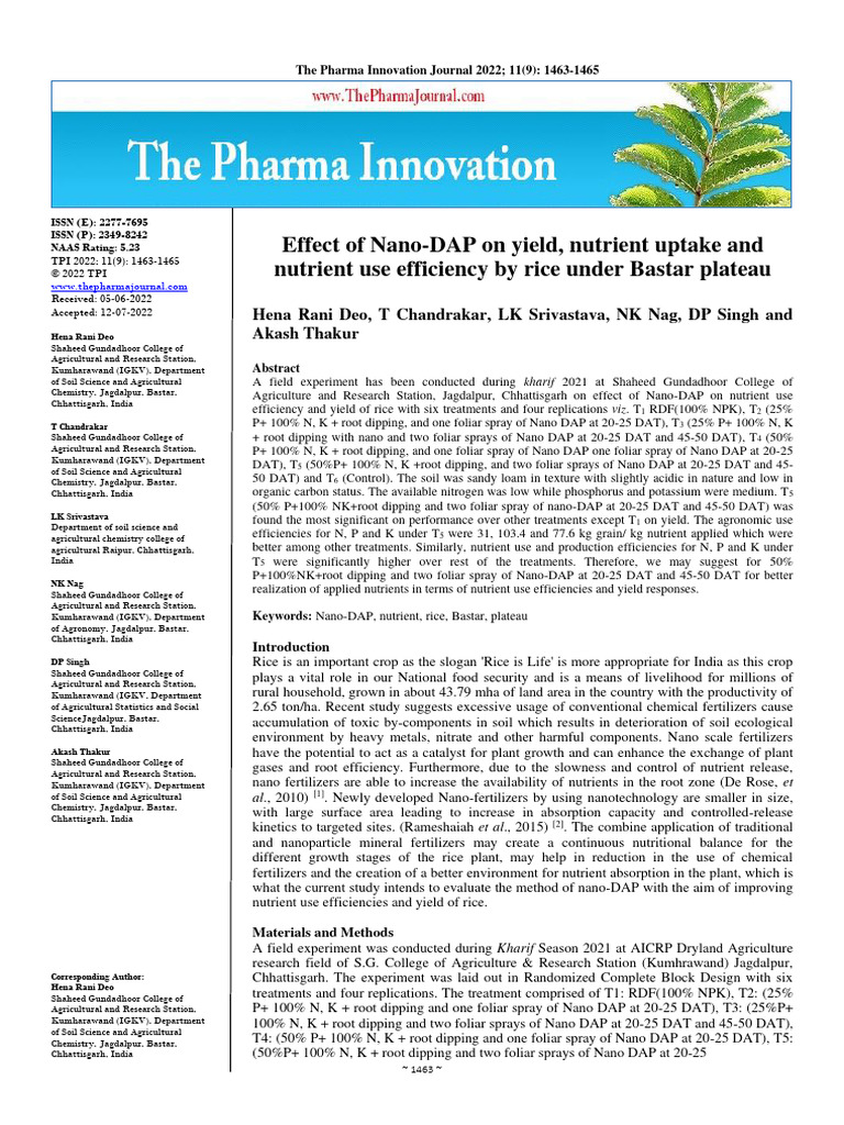 Nano Dap 1 | PDF | Fertilizer | Agriculture