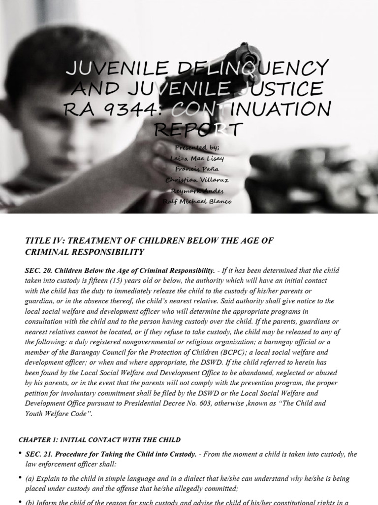 g3 Juvenile Report | PDF | Prosecutor | Child Custody