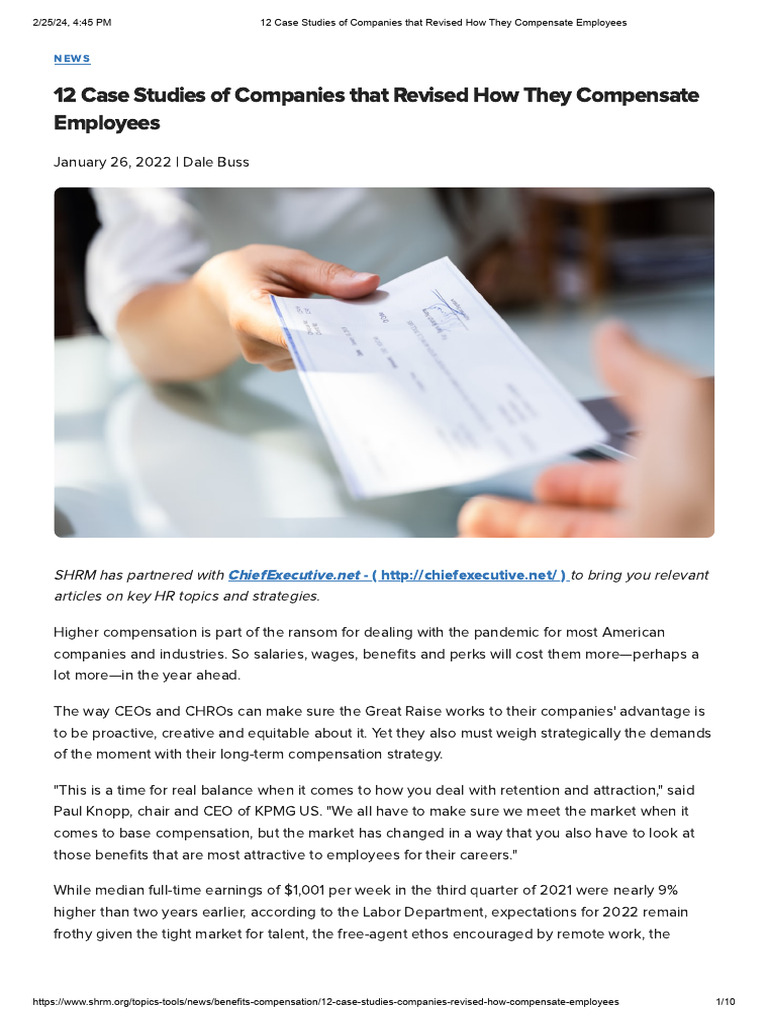 Employee Compensation Case Studies | PDF | Employment | Employee Retention