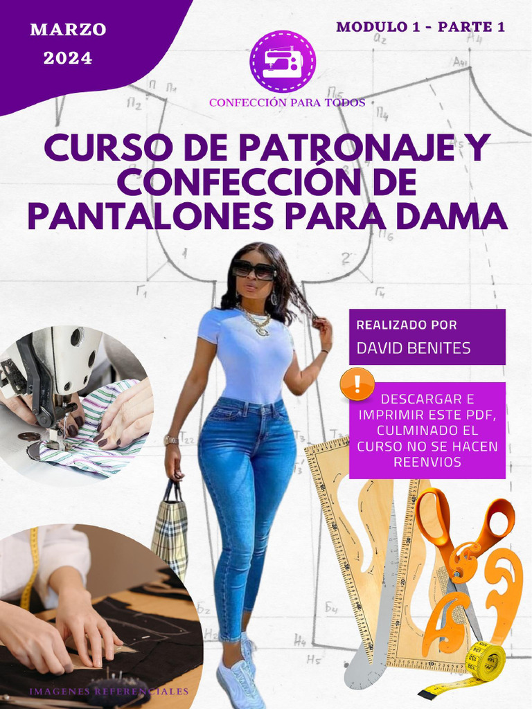 CURSO DE PATRONAJE Y CONFECCIÓN DE PANTALONES PARA DAMA - MÓDULO 1 PARTE 1 | PDF | Pantalones | Ropa
