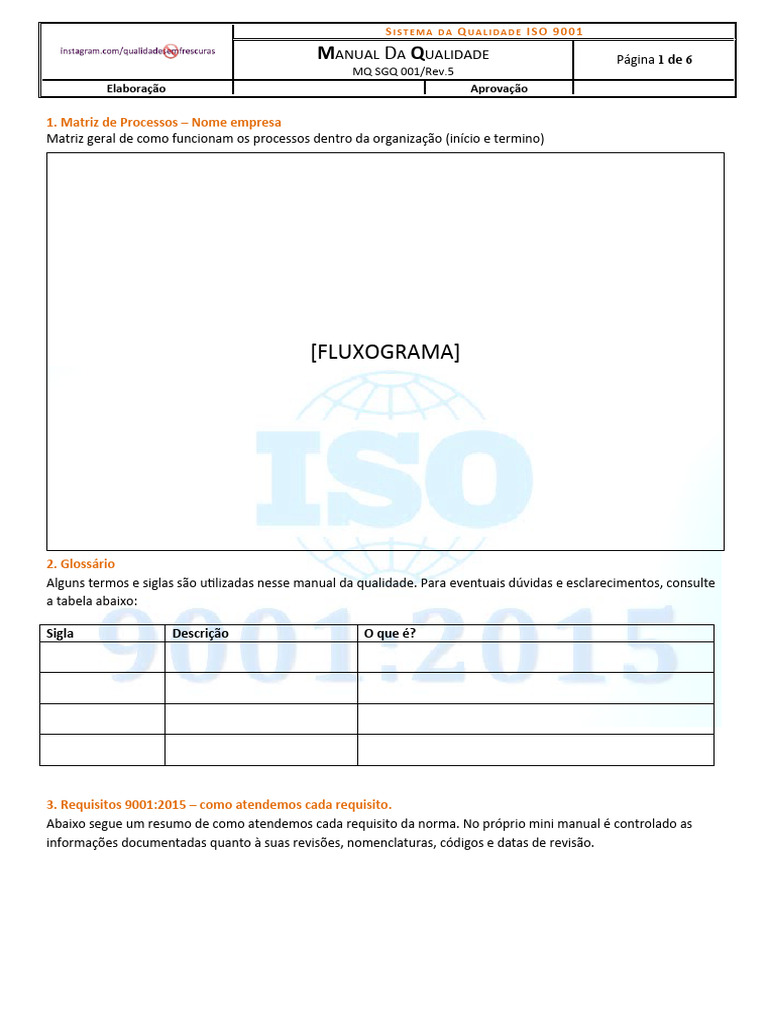 Mini Manual Qualidade Iso 9001 Pdf Iso 9000 Qualidade Negócios